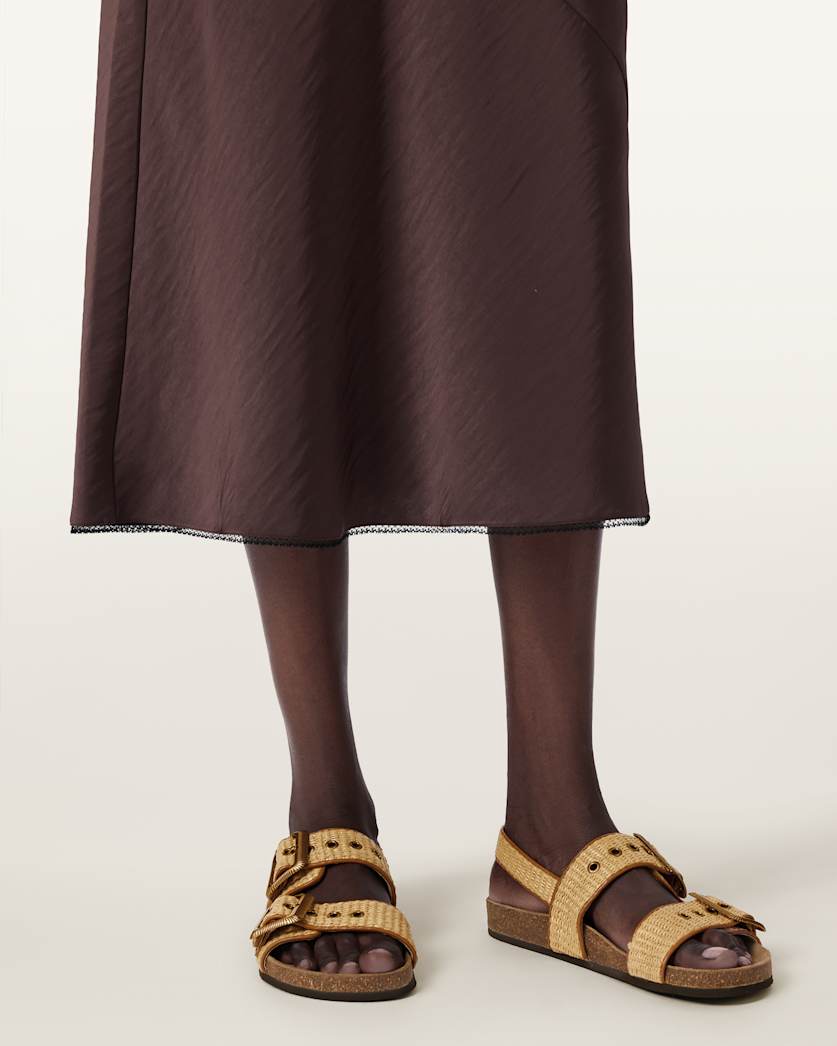 Staffa Raffia Buckle Sandals NATURAL BROWN | ALLSAINTS
